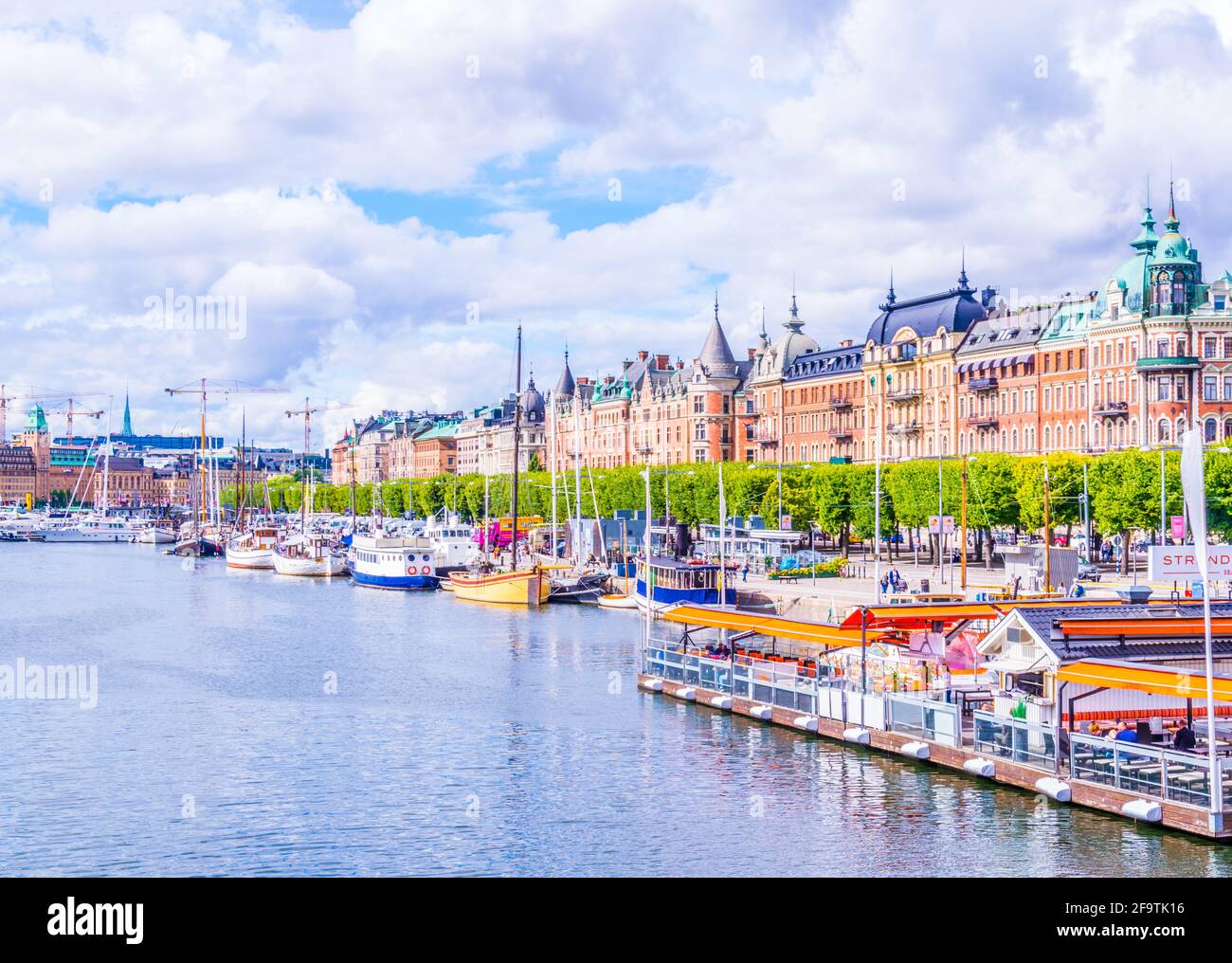 View of Stockholm waterfront with beautiful old houses stretched ...