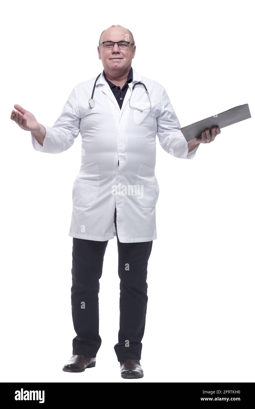 in full growth. serious doctor taking notes in the clipboard Stock ...