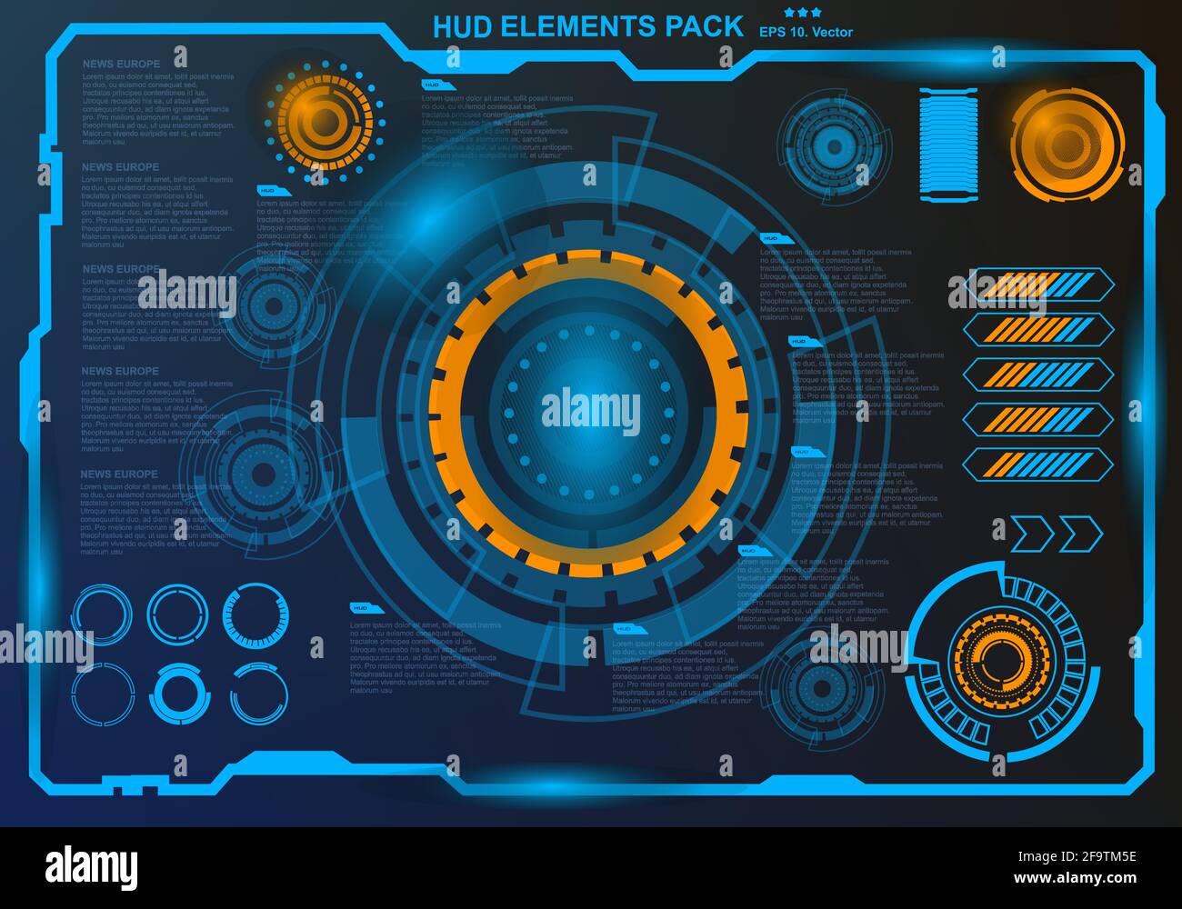 Futuristic blue virtual graphic touch user interface Stock Vector Image ...