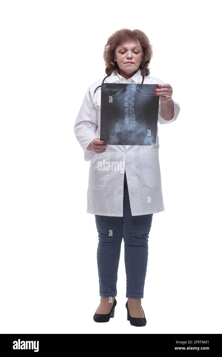 side view. female doctor with an x- ray of a patient Stock Photo - Alamy