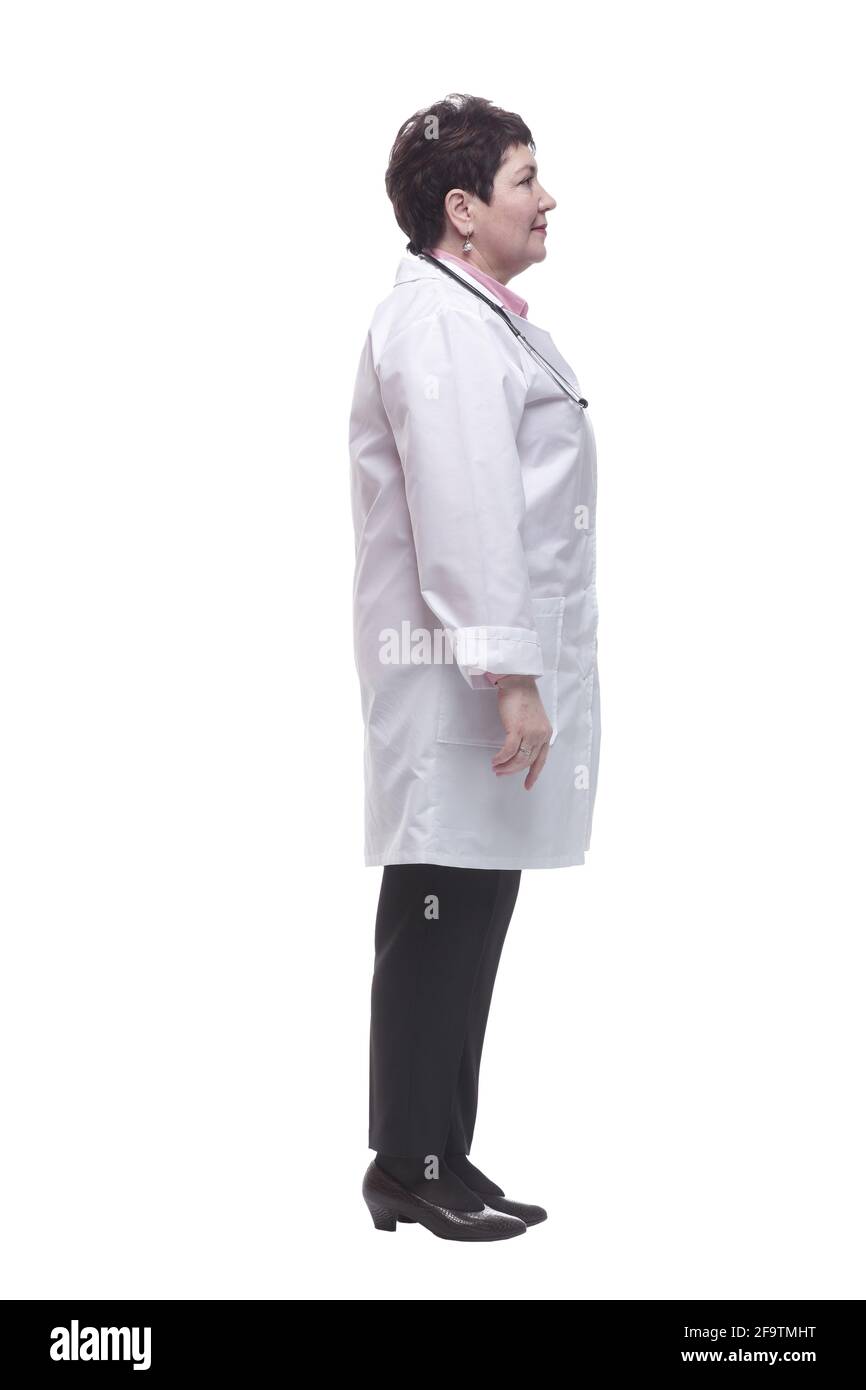 side view. the woman doctor is confidently looking ahead Stock Photo ...