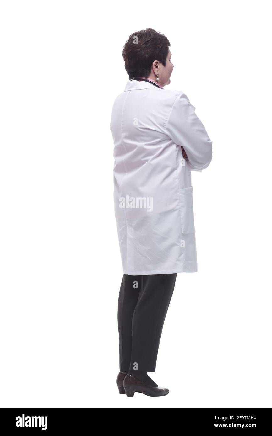 side view. the woman doctor is confidently looking ahead Stock Photo ...