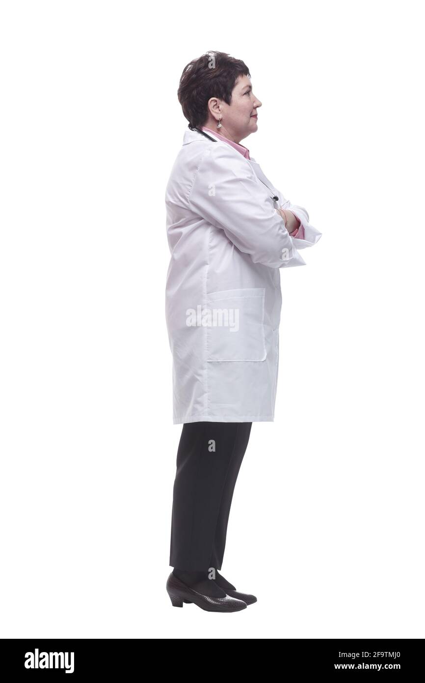 side view. the woman doctor is confidently looking ahead Stock Photo ...