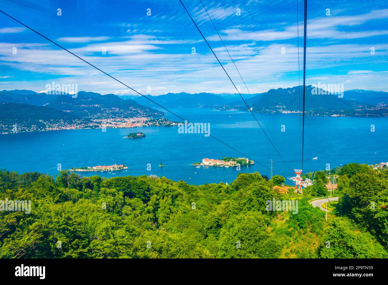 aerial view of Lago Maggiore from Mottarone mountain in Italy Stock ...