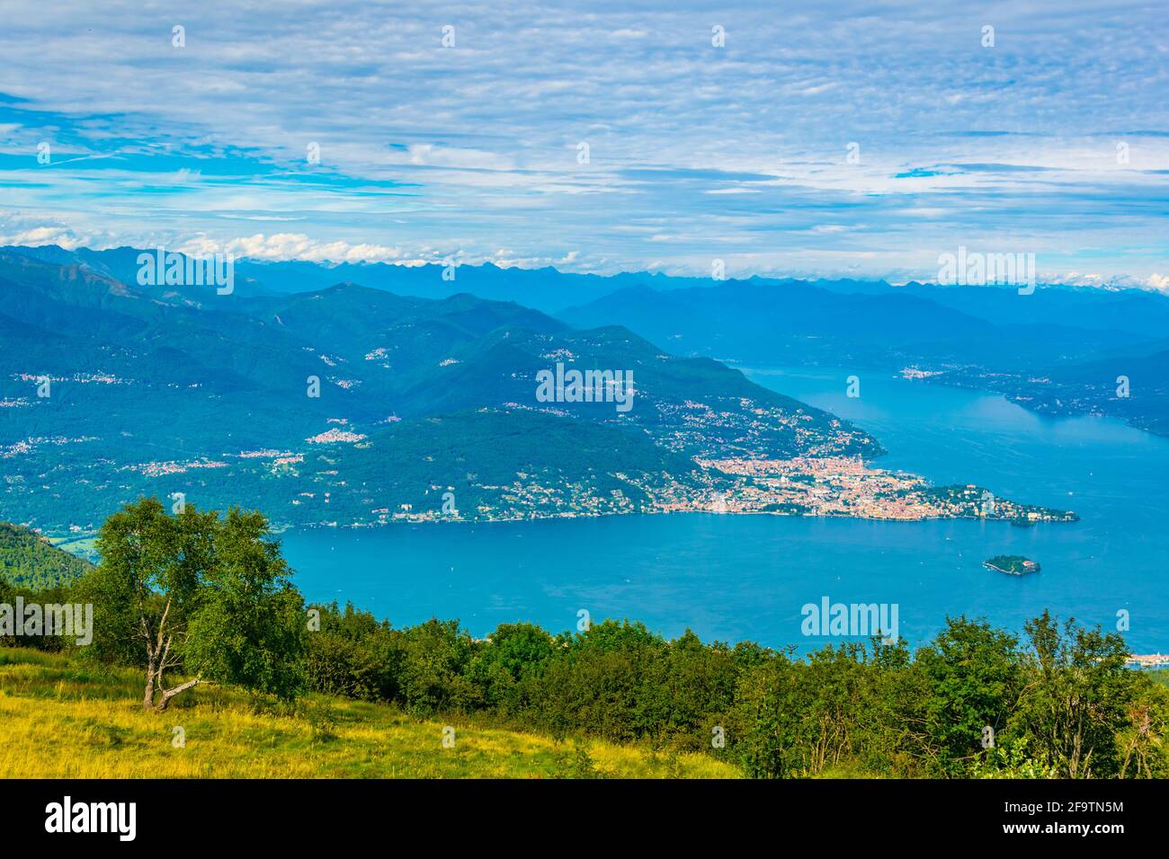 aerial view of Lago Maggiore from Mottarone mountain in Italy Stock ...
