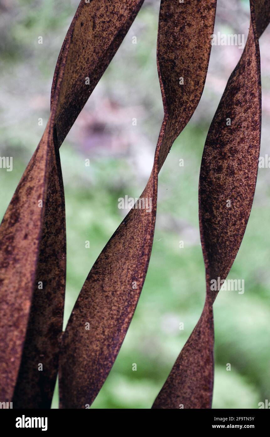 twisted rusty metal railings Stock Photo - Alamy