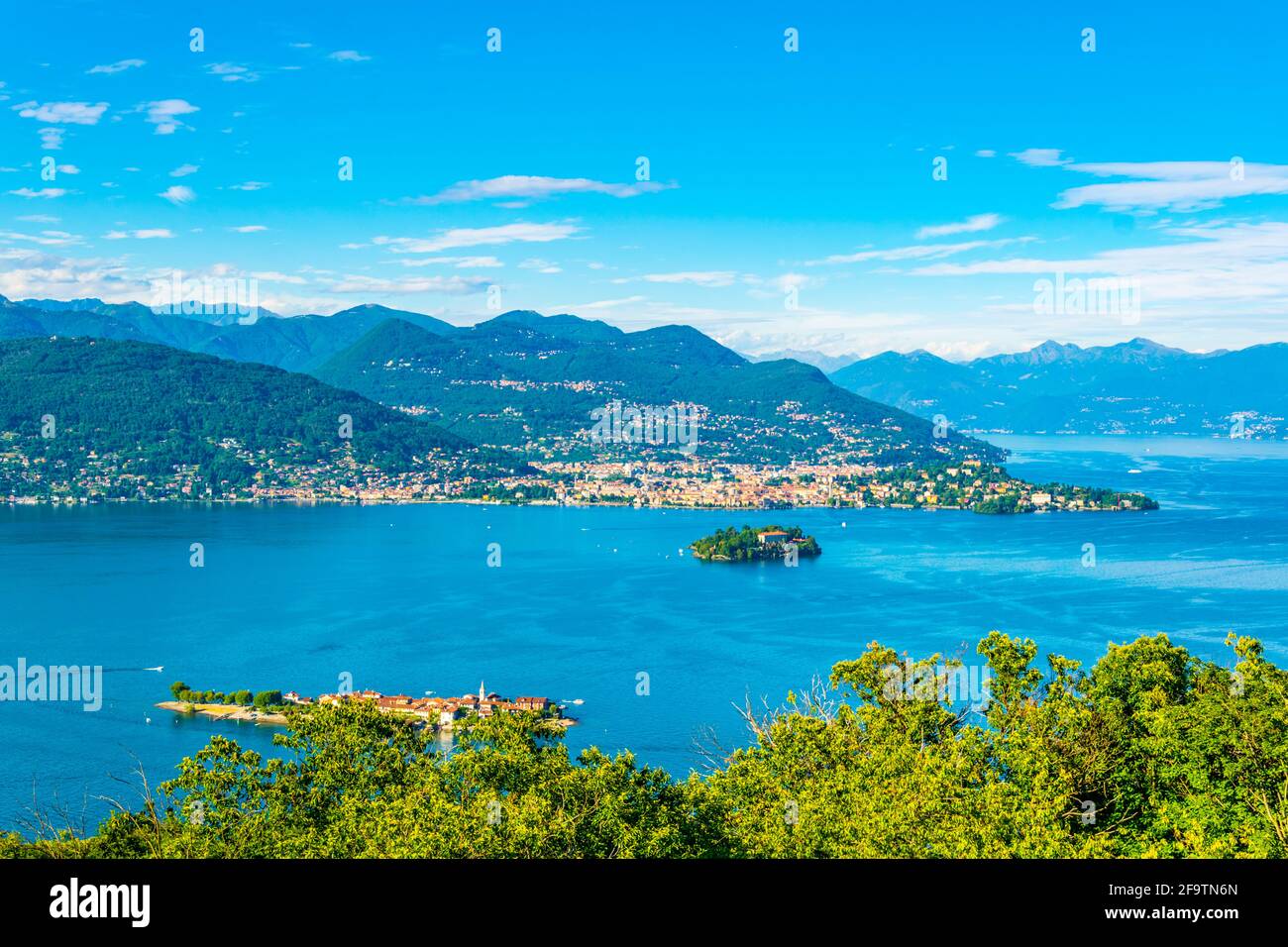 aerial view of Lago Maggiore from Mottarone mountain in Italy Stock ...