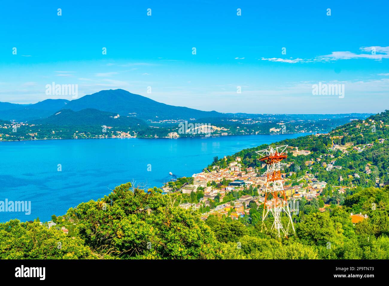 aerial view of Lago Maggiore from Mottarone mountain in Italy Stock ...