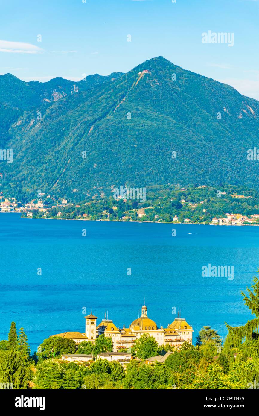 aerial view of Lago Maggiore from Mottarone mountain in Italy Stock ...