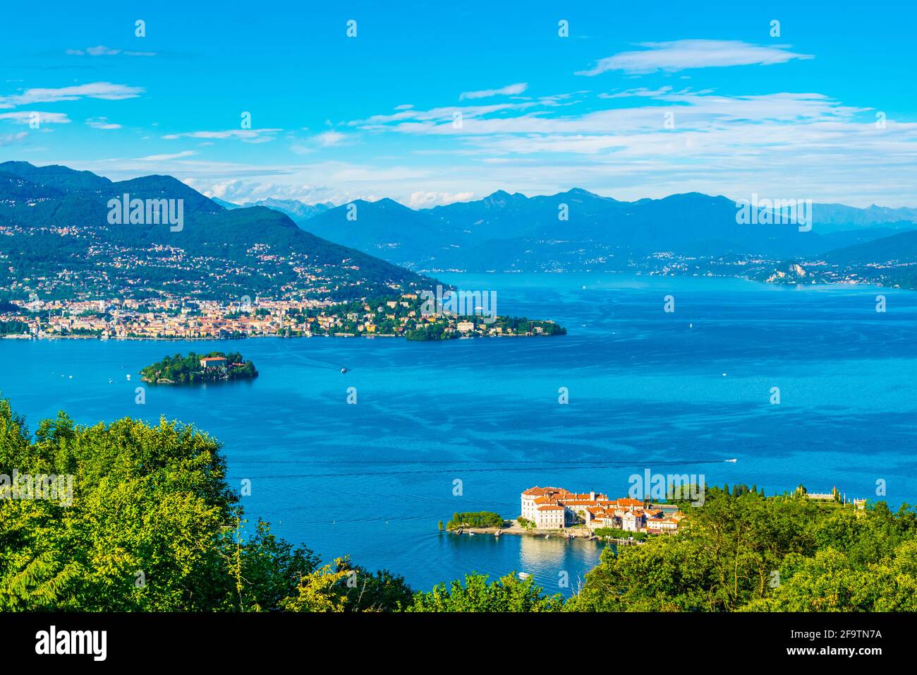 aerial view of Lago Maggiore from Mottarone mountain in Italy Stock ...