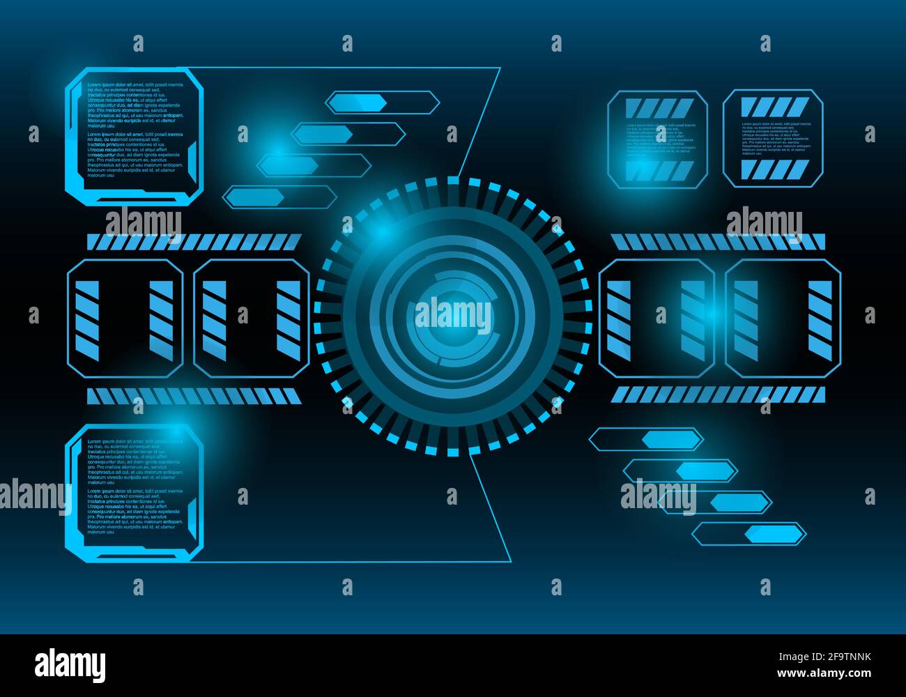 Futuristic blue virtual graphic touch user interface Stock Vector Image ...
