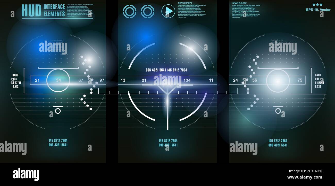 Futuristic blue virtual graphic touch user interface Stock Vector Image ...
