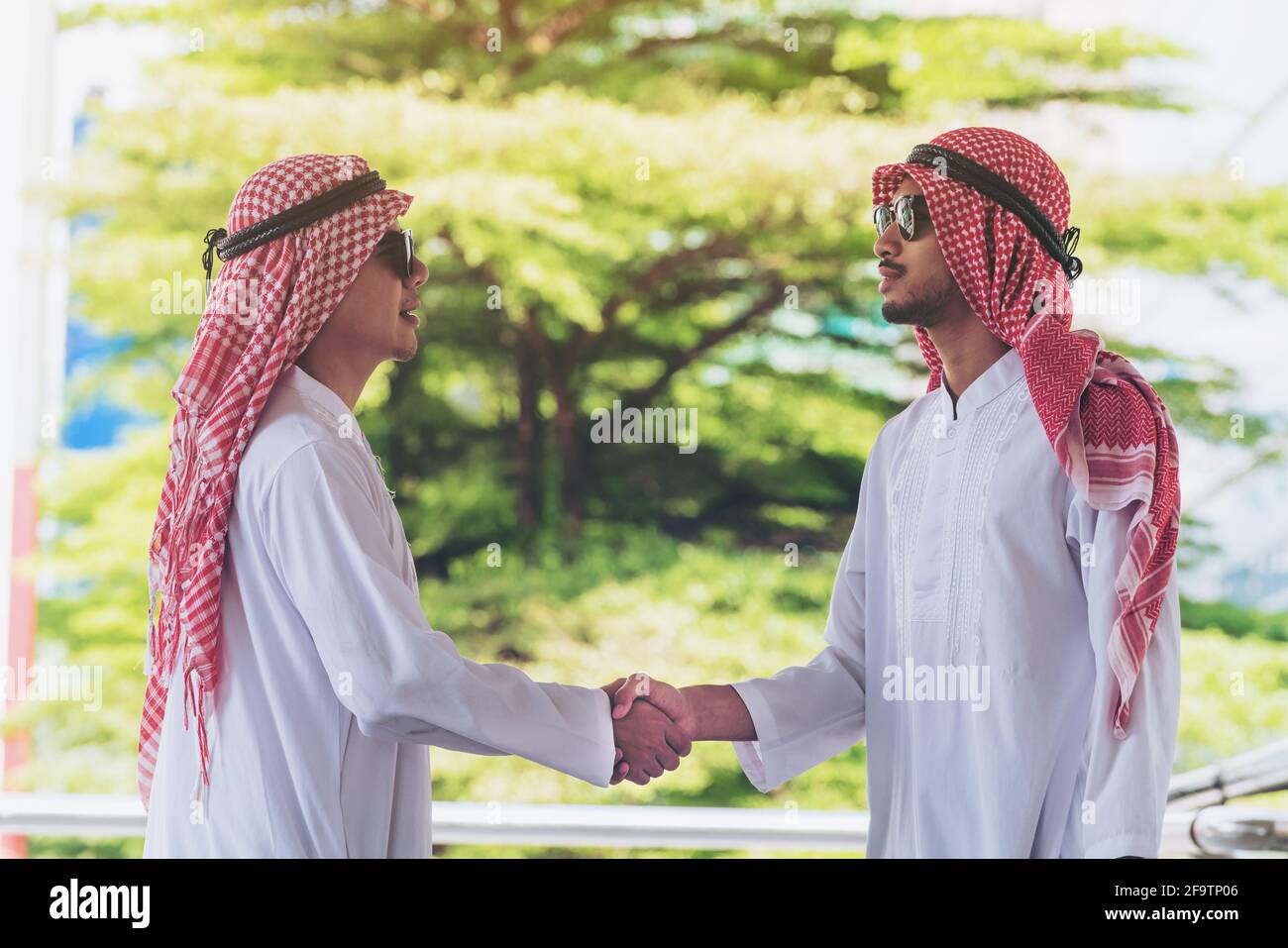 Two arab men shaking hands High Resolution Stock Photography and Images ...