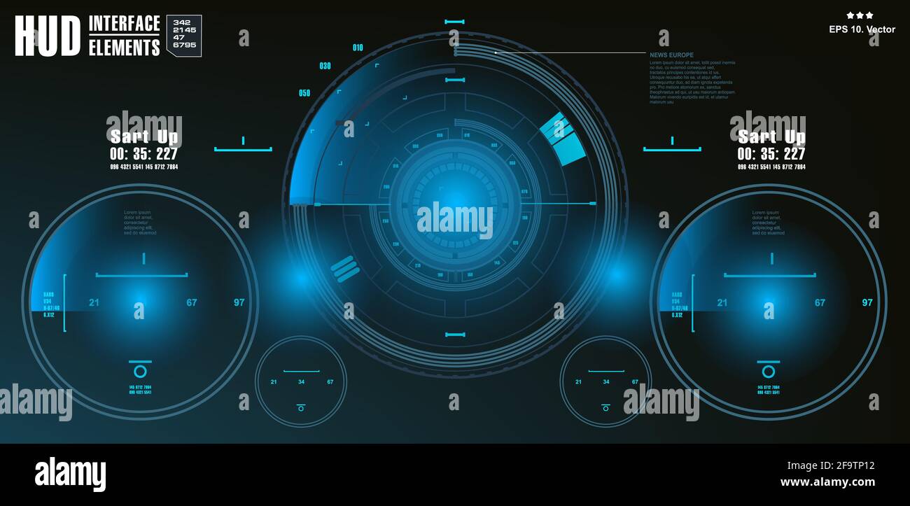 Futuristic blue virtual graphic touch user interface Stock Vector Image ...