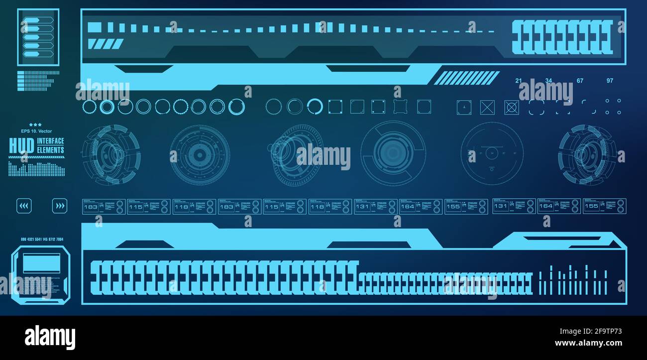 Futuristic blue virtual graphic touch user interface Stock Vector Image ...