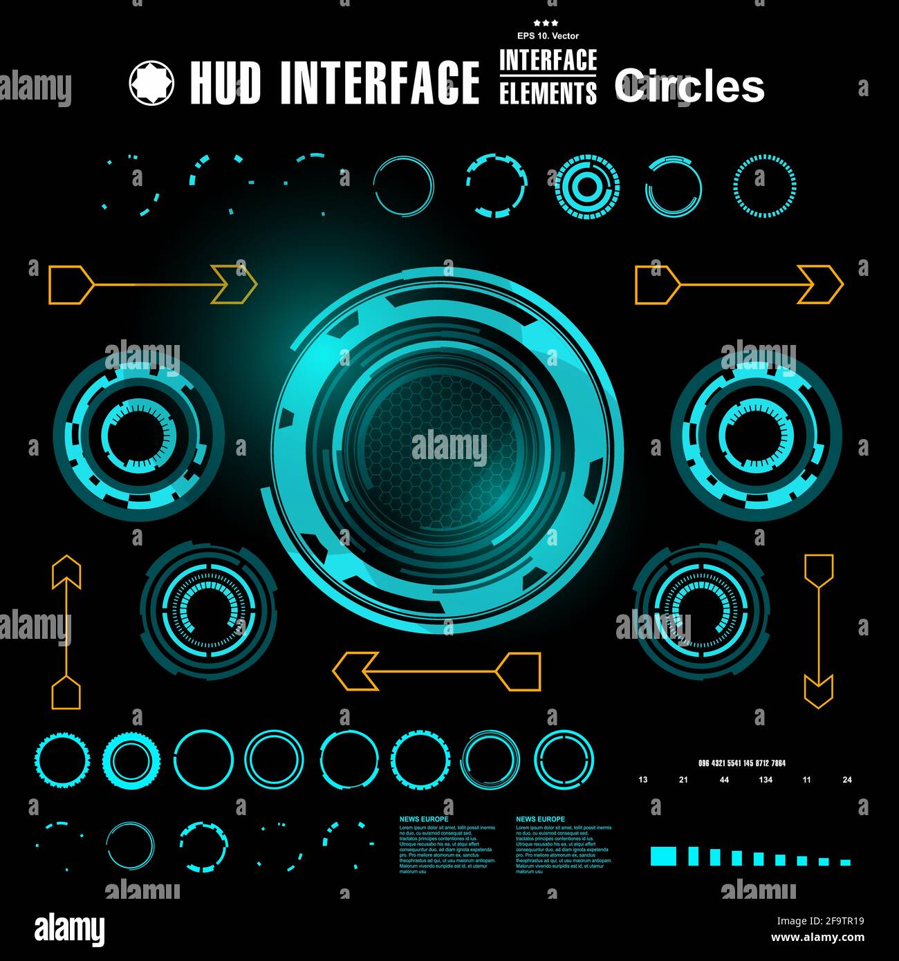 Futuristic blue virtual graphic touch user interface Stock Vector Image ...