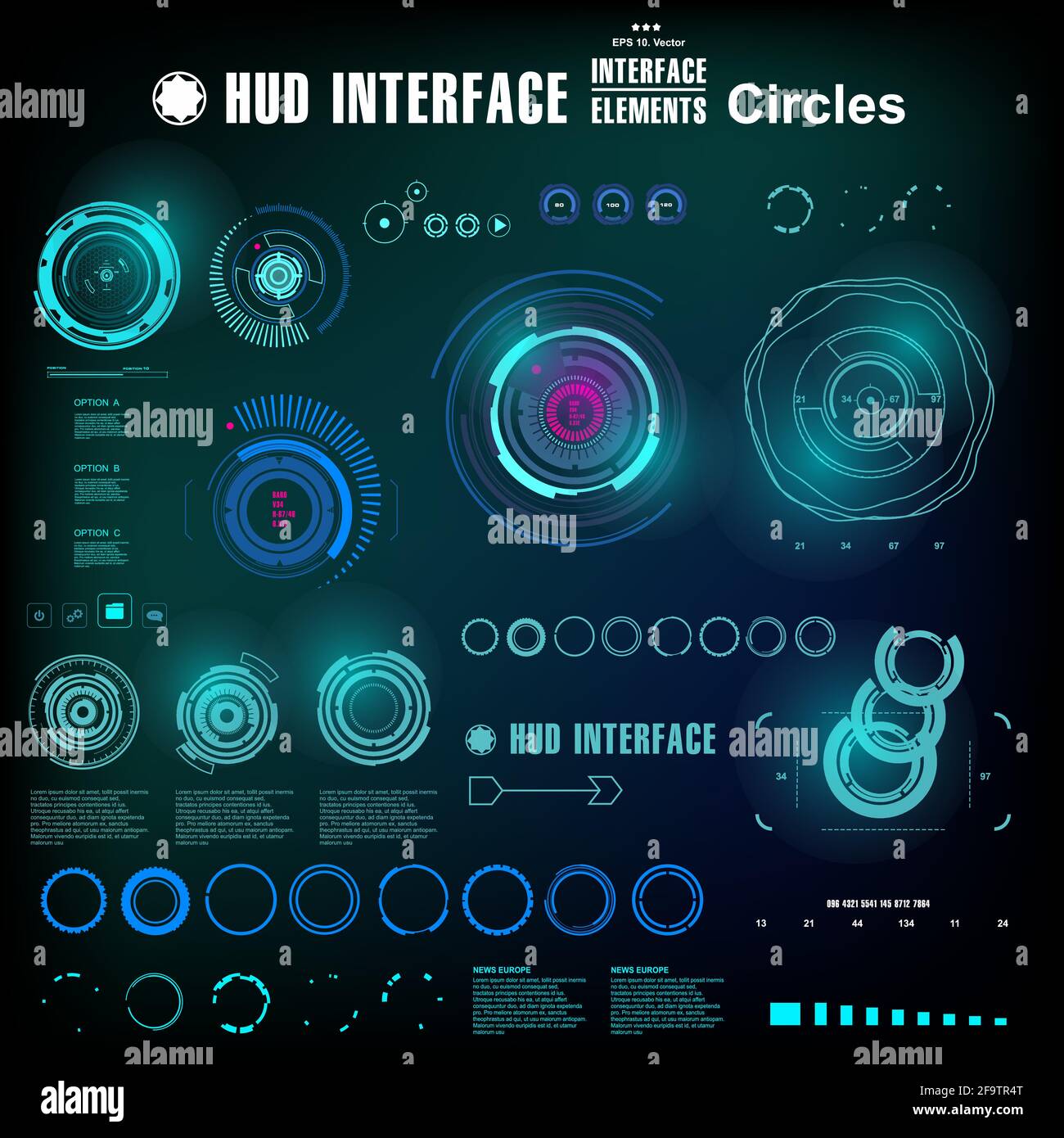 Futuristic blue virtual graphic touch user interface Stock Vector Image ...