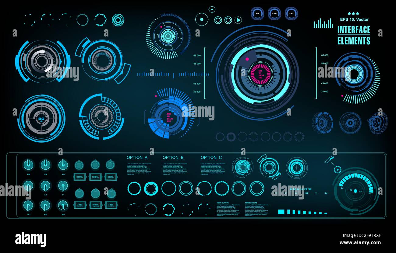 Futuristic green virtual graphic touch user interface Stock Vector ...