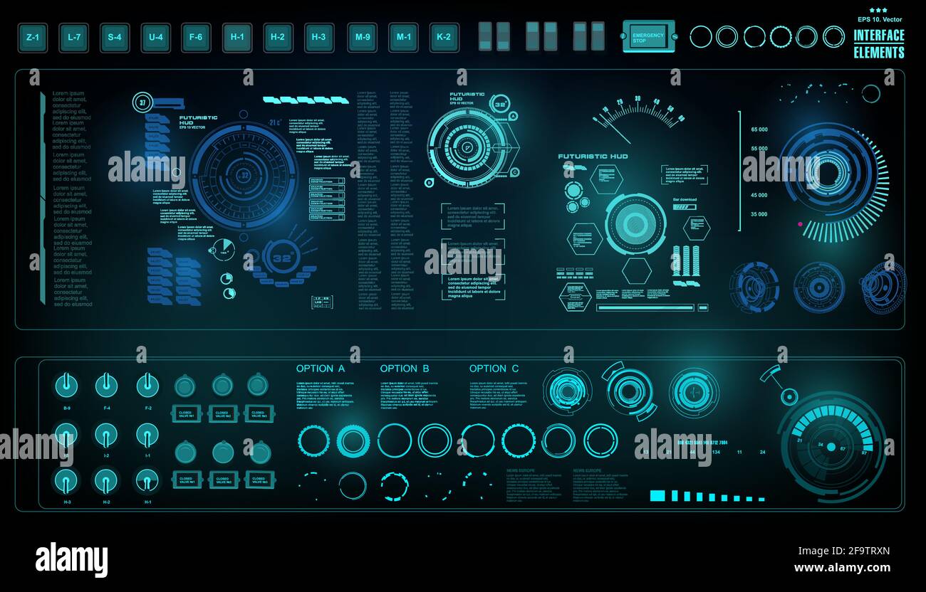 Futuristic green virtual graphic touch user interface Stock Vector ...