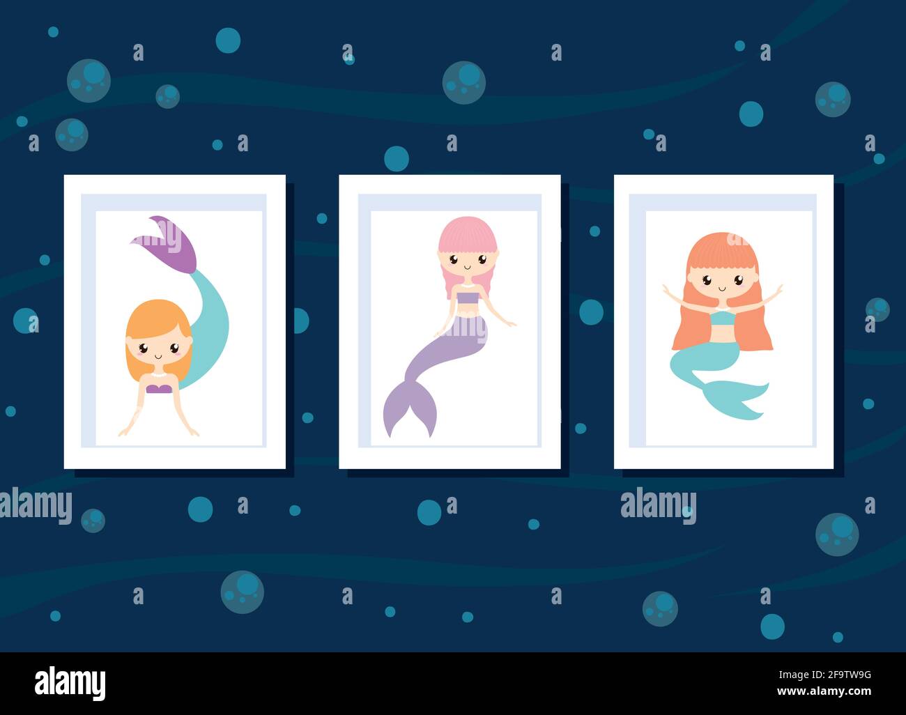 Three mermaid Stock Vector Images - Alamy