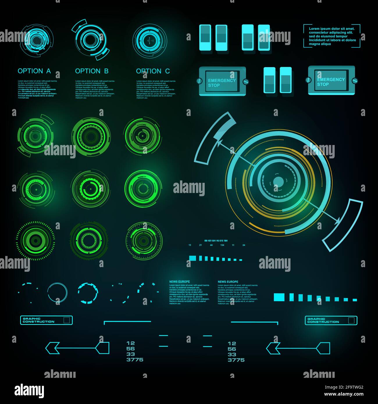 Futuristic blue virtual graphic touch user interface Stock Vector Image ...