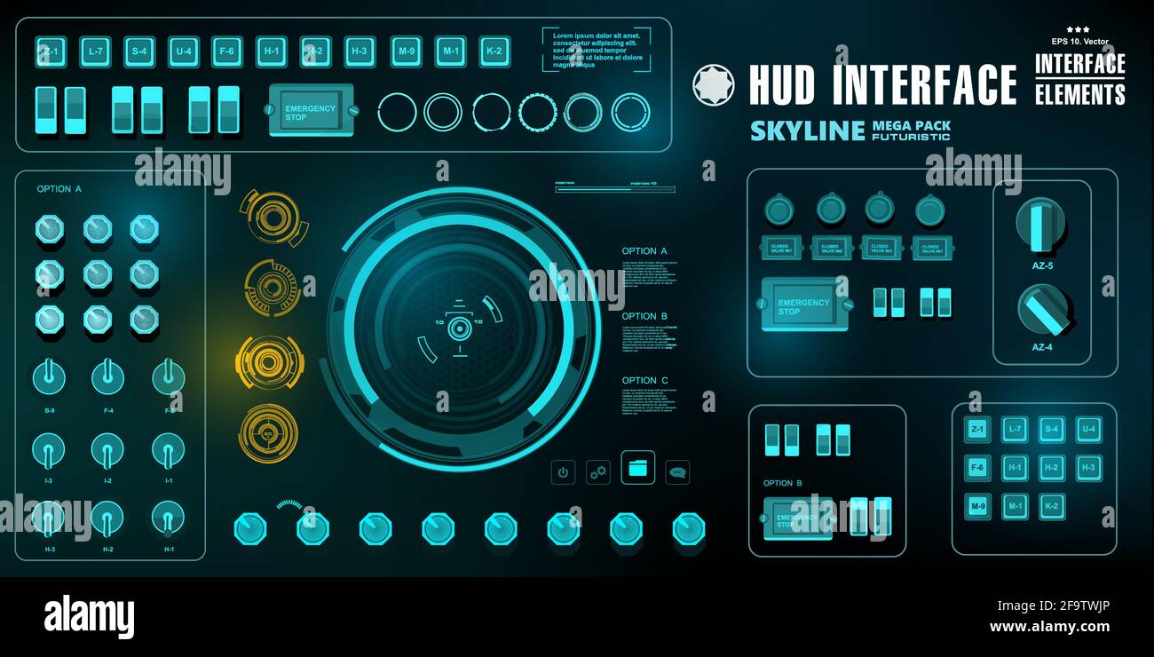 Futuristic Blue Virtual Graphic Touch User Interface Stock Vector Image
