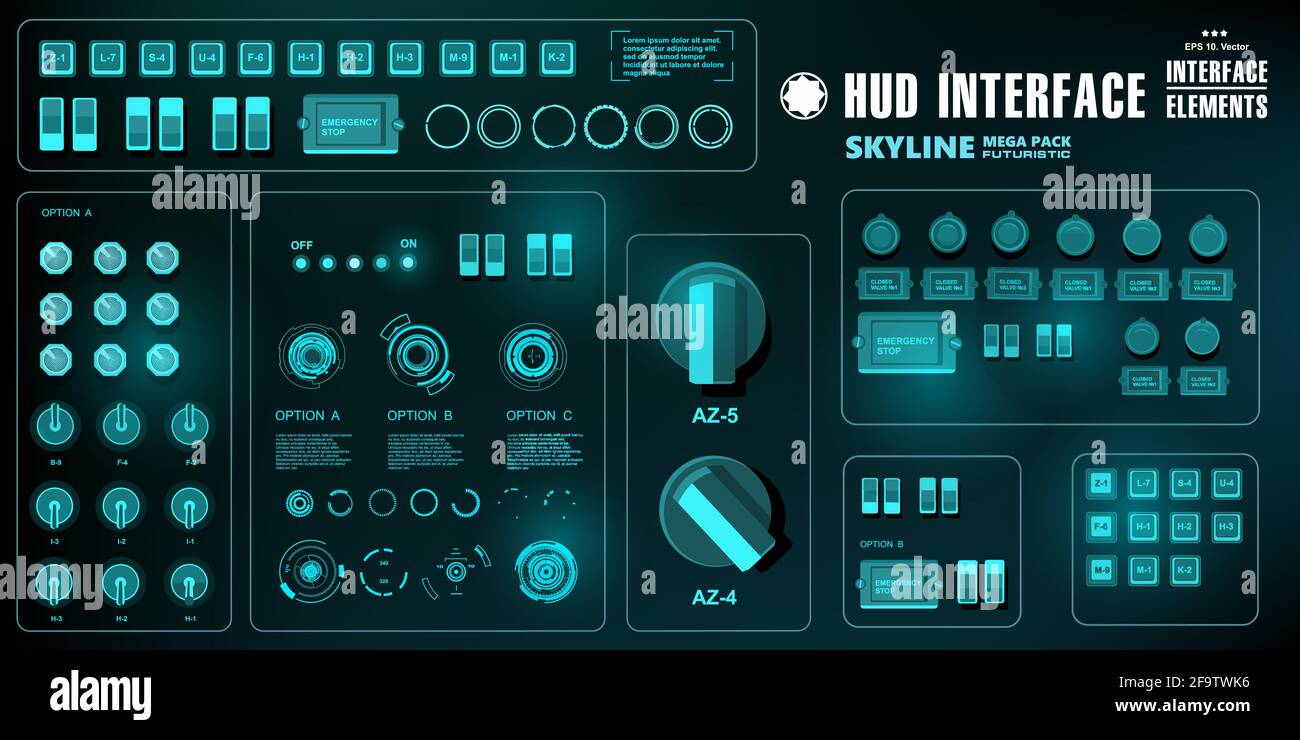 Futuristic blue virtual graphic touch user interface Stock Vector Image ...