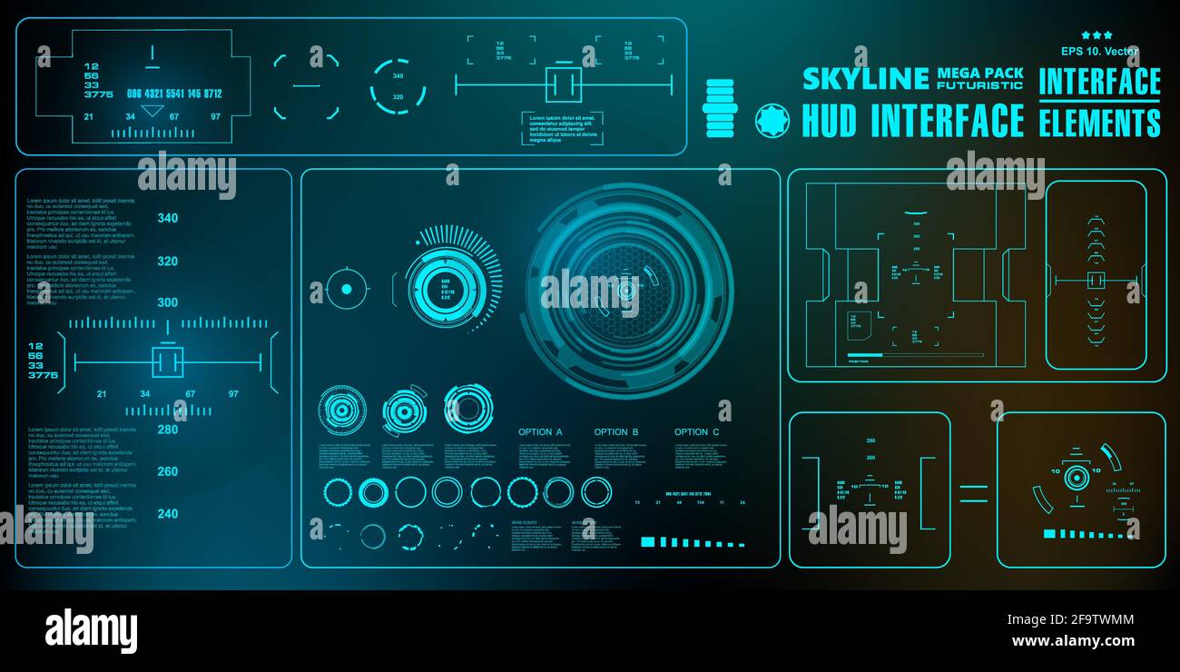 Futuristic blue virtual graphic touch user interface Stock Vector Image ...