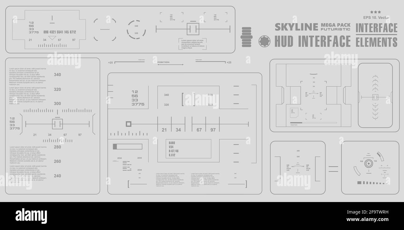 Blue futuristic hud Black and White Stock Photos & Images - Alamy