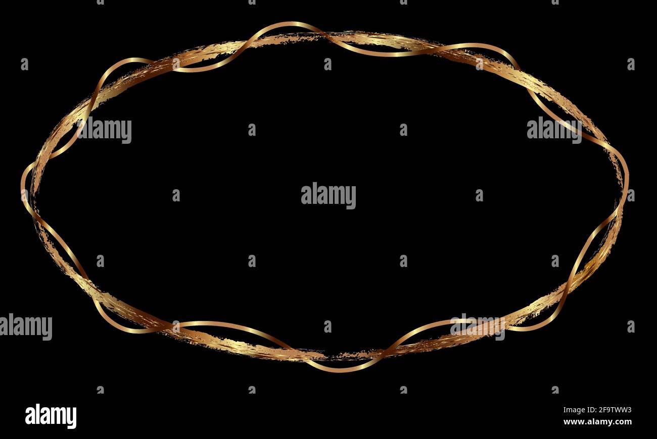 Oval Gold Frame Vector