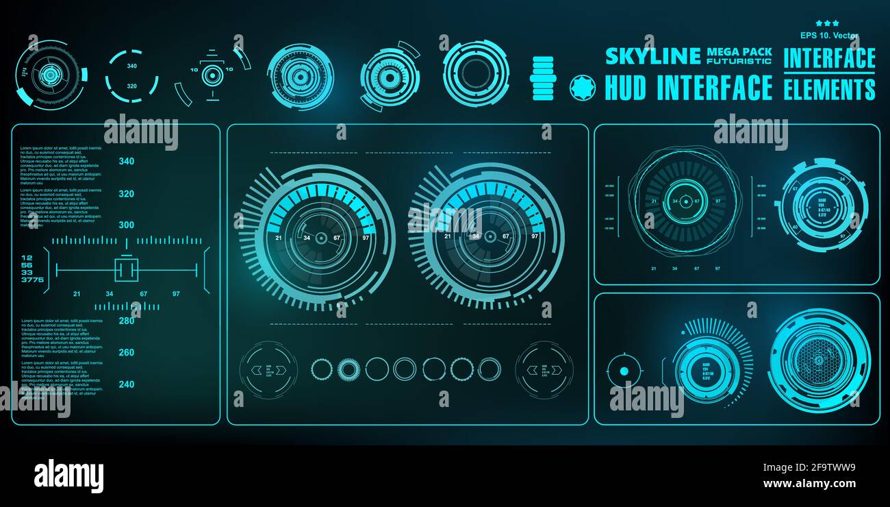 Futuristic blue virtual graphic touch user interface Stock Vector Image ...