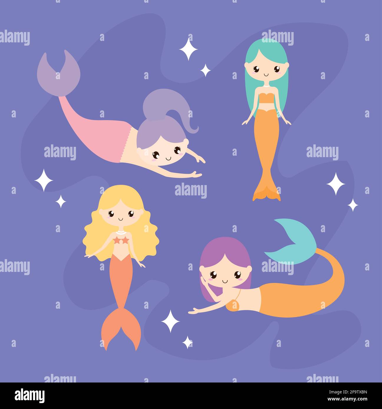 Mermaids female Stock Vector Images - Alamy