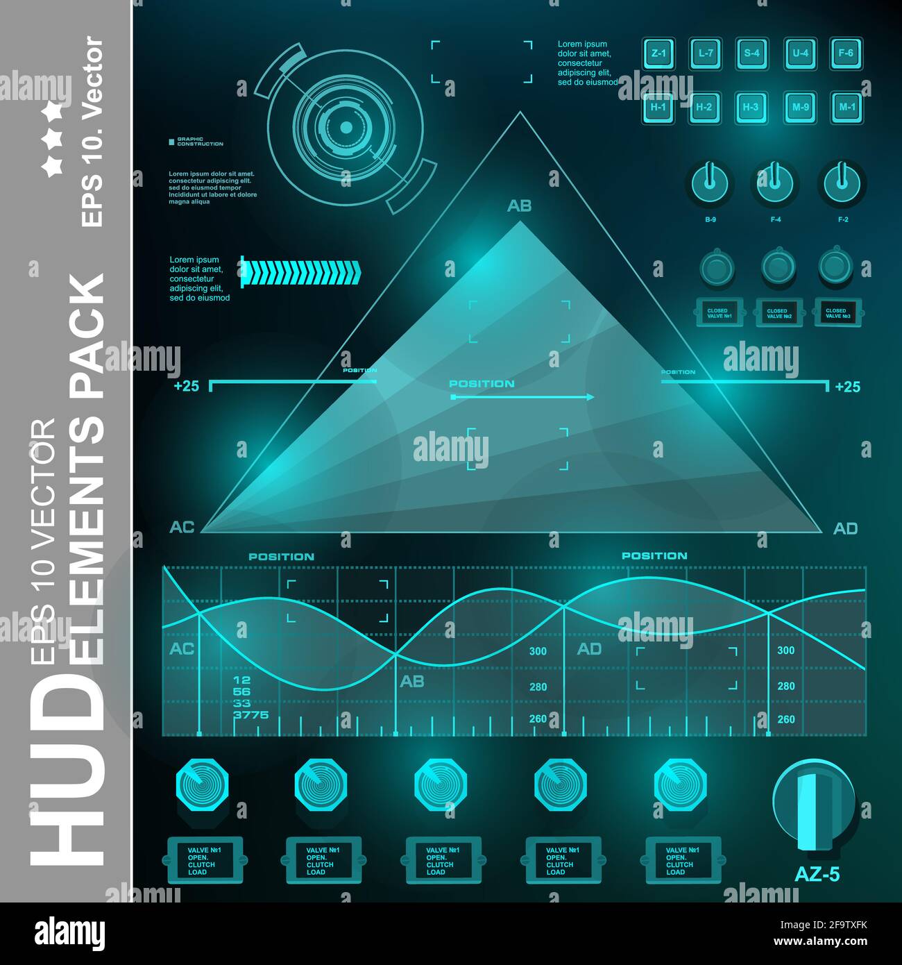 Futuristic green virtual graphic touch user interface Stock Vector ...