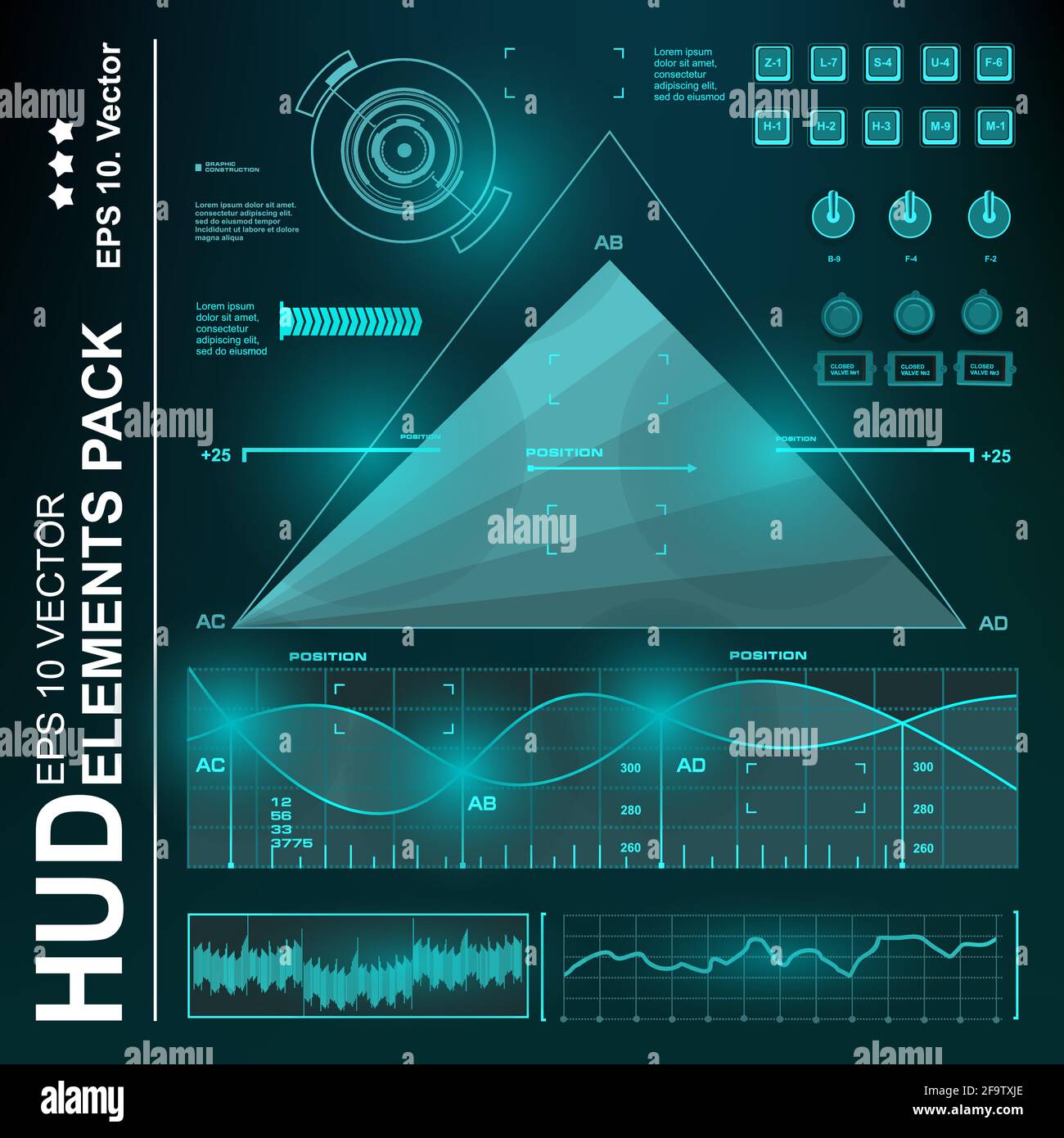 Futuristic green virtual graphic touch user interface Stock Vector ...