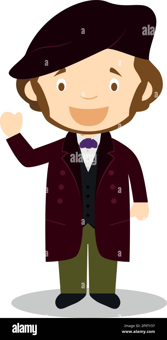 Richard Wagner cartoon character. Vector Illustration. Kids History ...