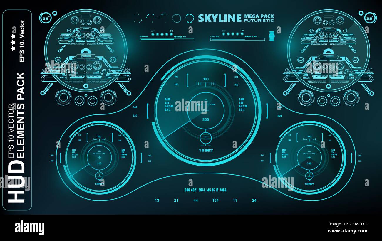 Futuristic green virtual graphic touch user interface Stock Vector ...