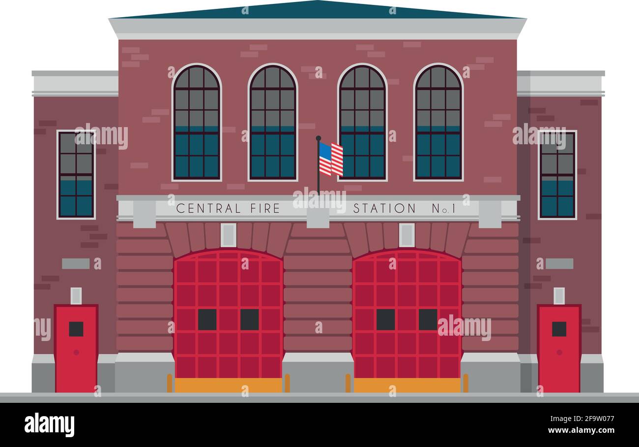 Urban fire station facade Stock Vector Images - Alamy