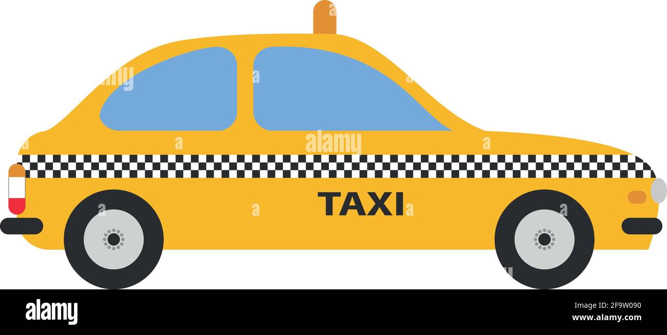 Cute cartoon vector illustration of a taxi cab Stock Vector Image & Art ...