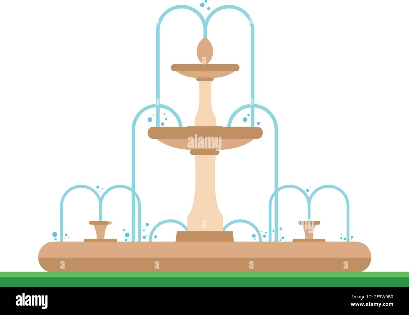 Cute cartoon vector illustration of a fountain in the park Stock Vector ...