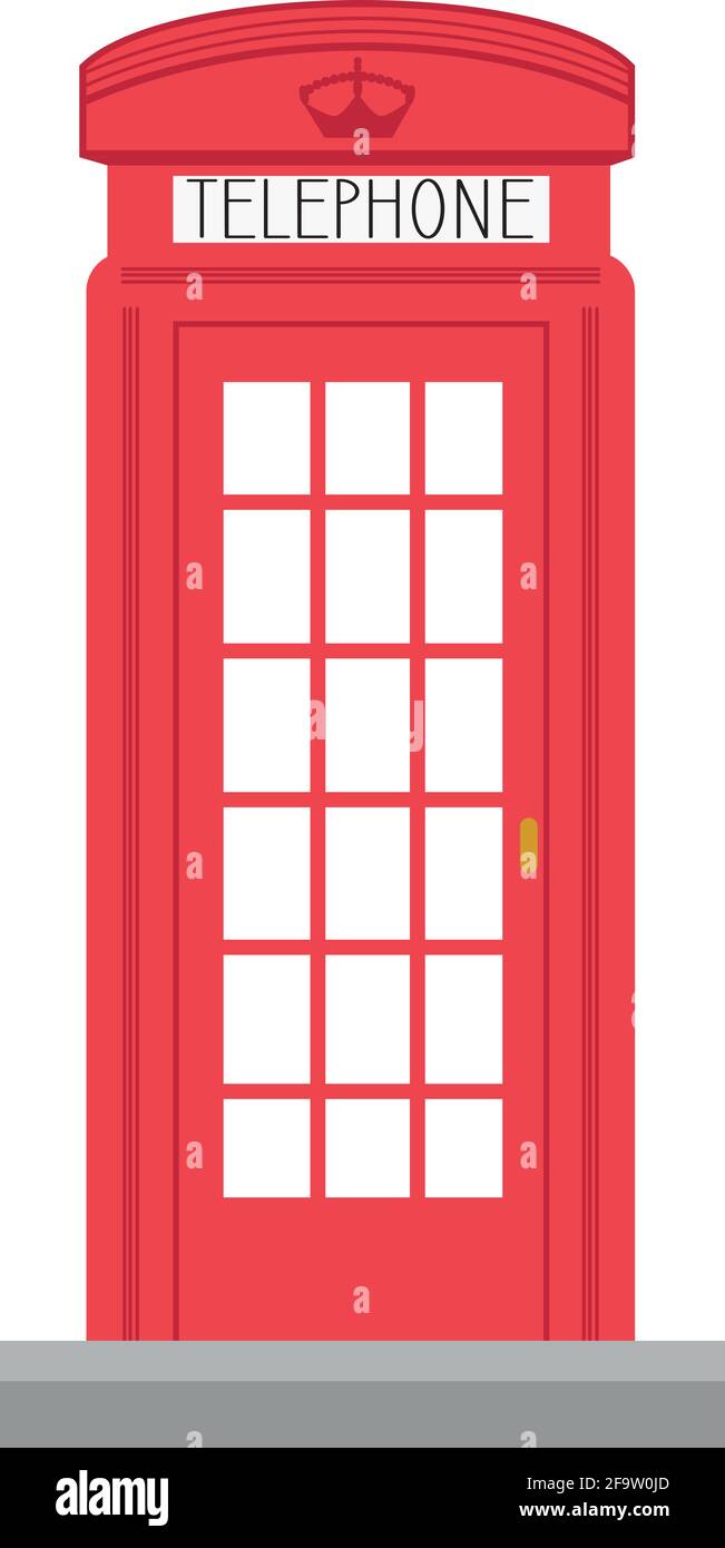 Cute cartoon vector illustration of a telephone box Stock Vector Image ...