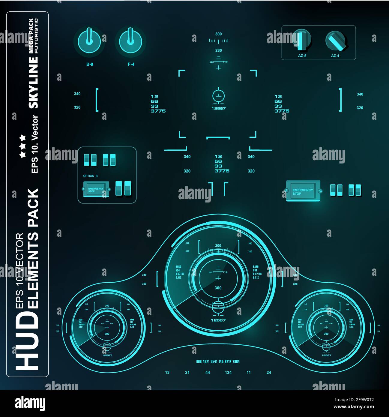 Futuristic green virtual graphic touch user interface Stock Vector ...