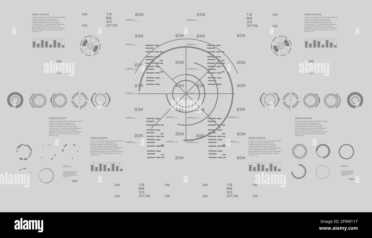 Blue futuristic hud Black and White Stock Photos & Images - Alamy