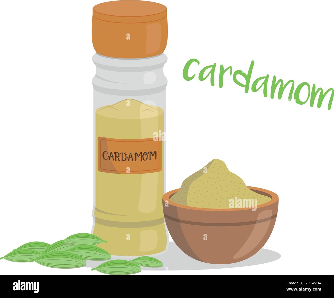Ground cardamom Stock Vector Images - Alamy