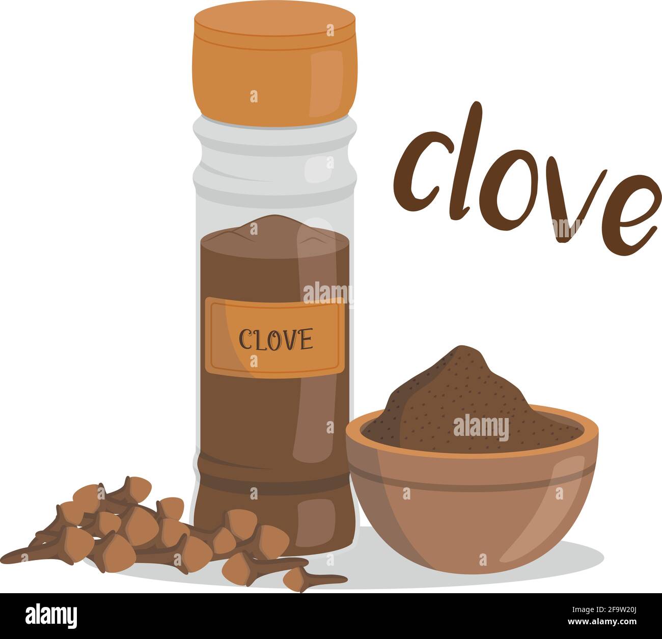 Vector clove illustration isolated in cartoon style. Herbs and Species ...