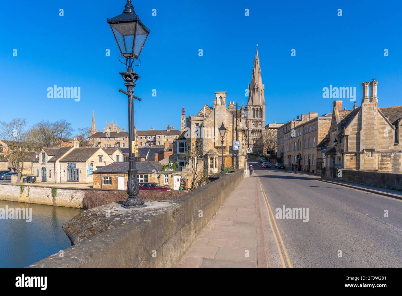 View of River Welland and All Saints Church, Stamford, South Kesteven ...