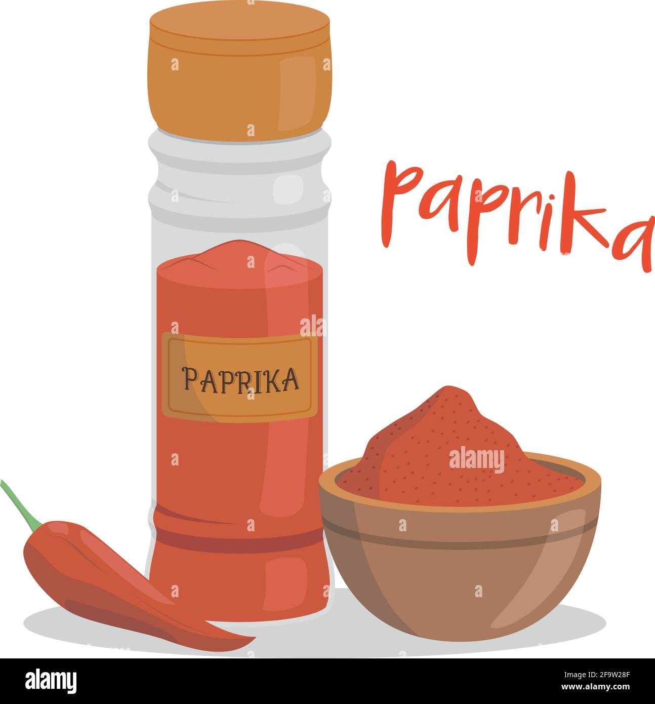 Vector paprika illustration isolated in cartoon style. Herbs and ...