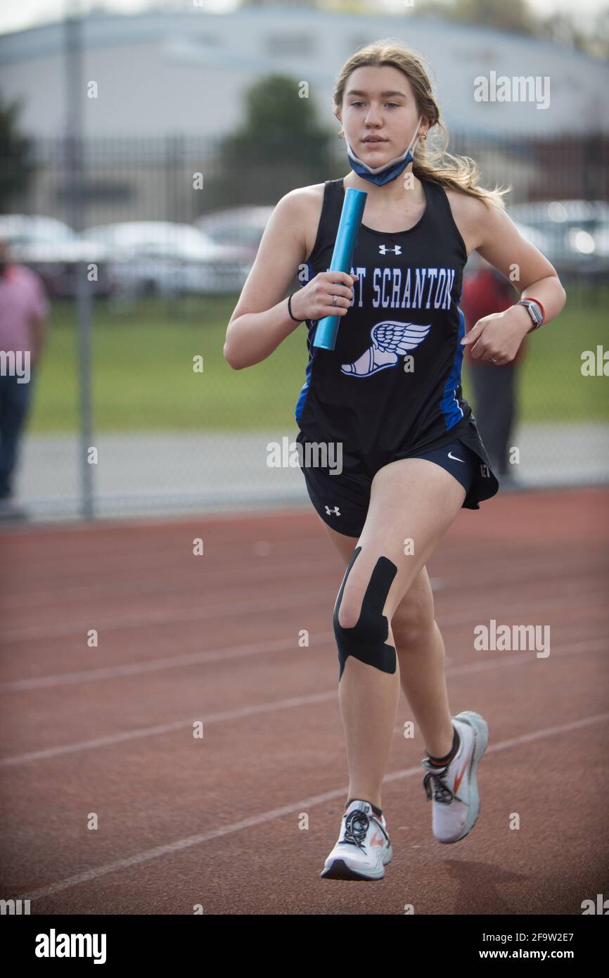 4/20/21 Scranton vs. West Scranton Track Meet Stock Photo - Alamy