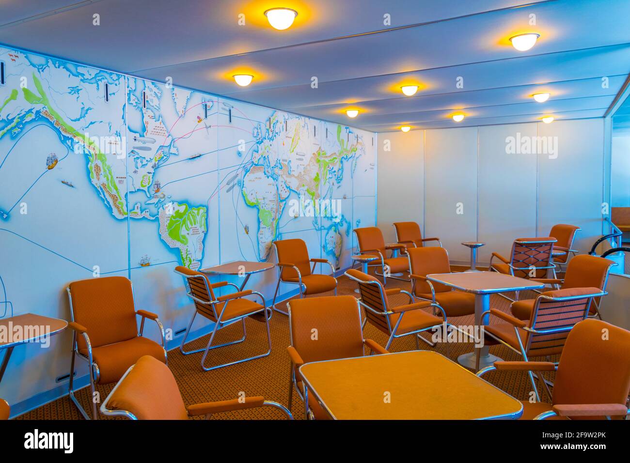 FRIEDRICHSHAFEN, GERMANY, JULY 24, 2016: Reconstructed interior of an ...