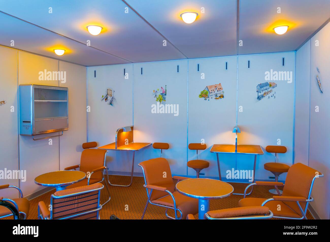 FRIEDRICHSHAFEN, GERMANY, JULY 24, 2016: Reconstructed interior of an ...