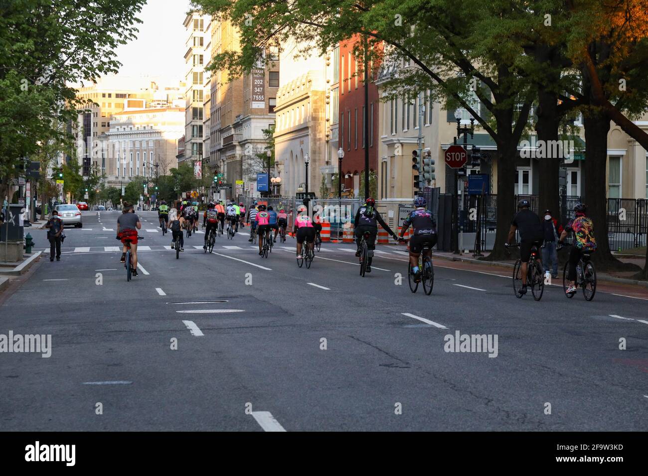Washington, D.C., USA. 20th April, 2021. A group of cyclists gathers to ...